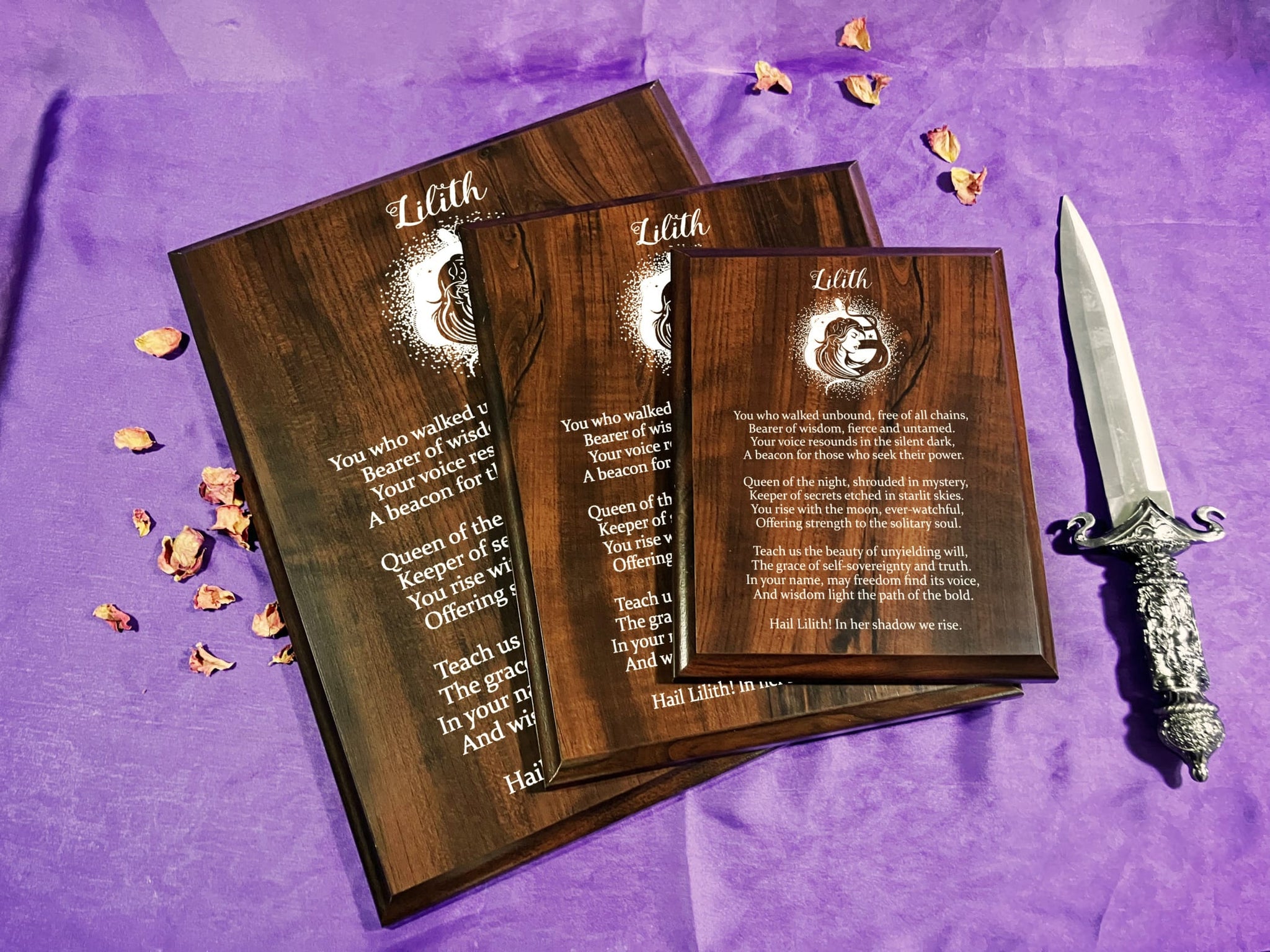 Lilith Prayer Pagan Wall Plaque | Invocation to Lilith | Thrice Round ...